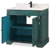 36" Litchfield Emerald Blue Bathroom Vanity - Farmhouse - Bathroom ...