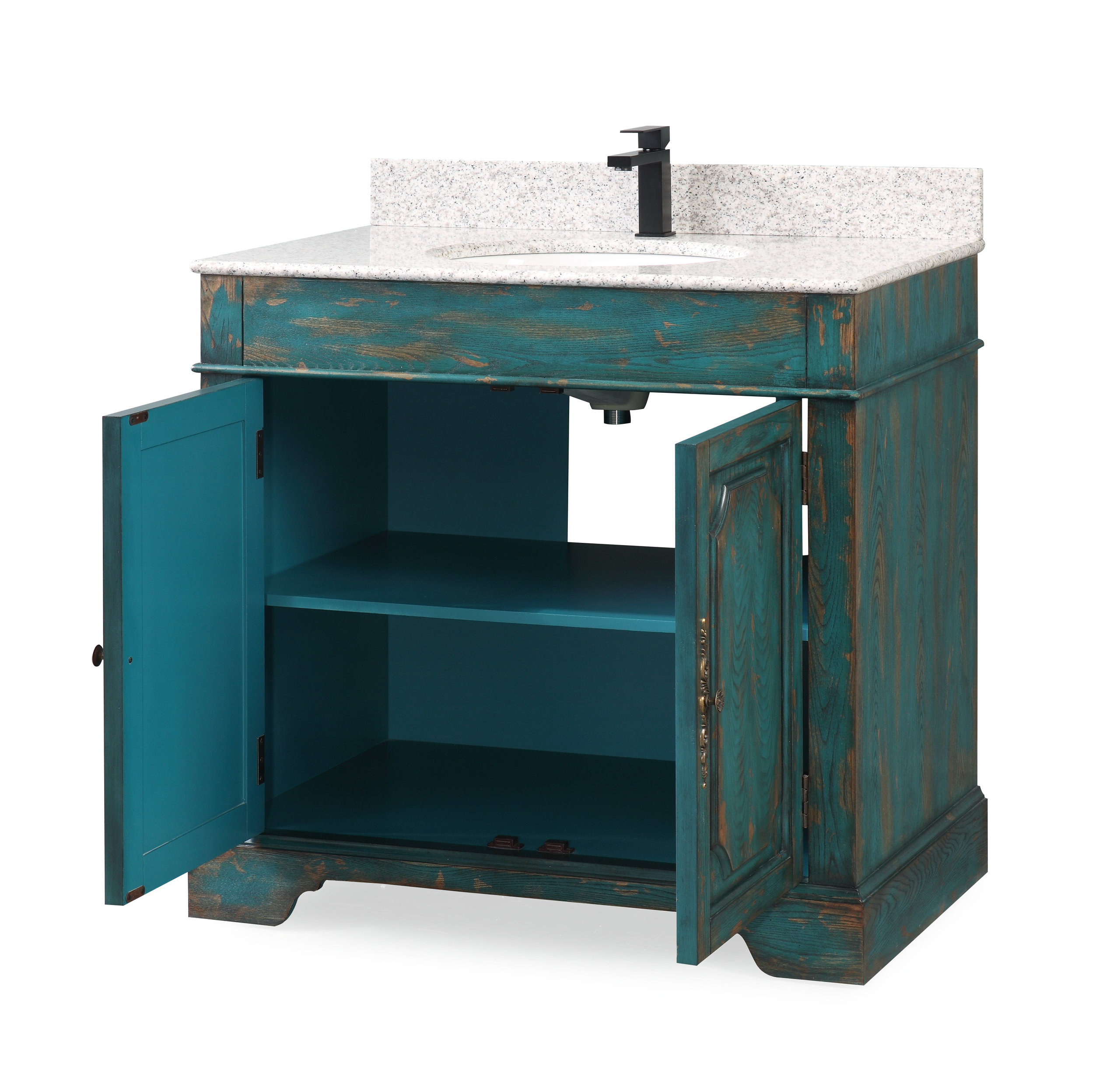 36" Litchfield Emerald Blue Bathroom Vanity - Farmhouse - Bathroom ...
