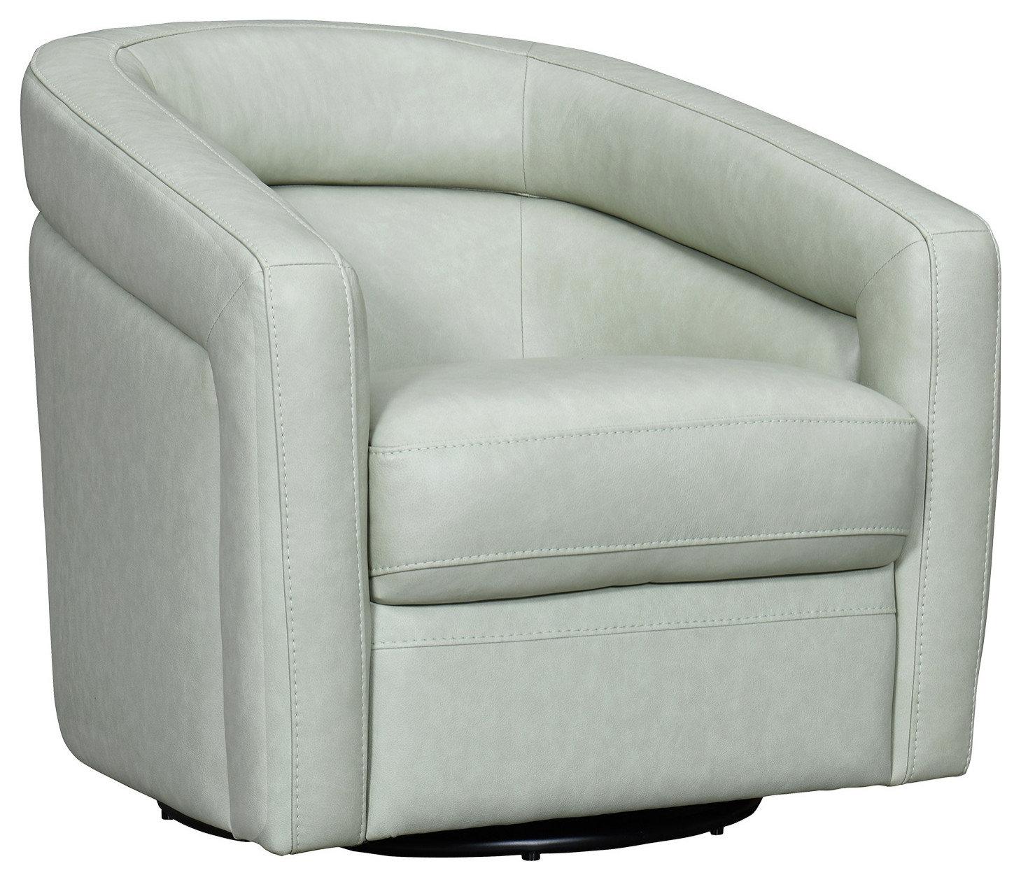 Desi Mint Leather Swivel Accent Chair - Transitional - Armchairs And ...