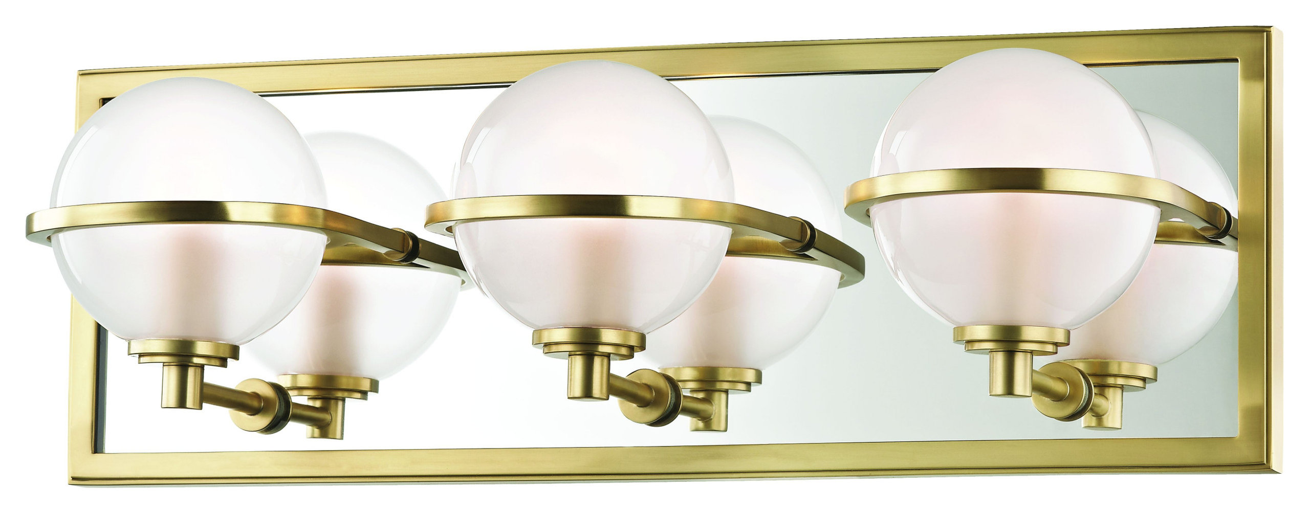 3-Light LED Bath Bracket - 18 Inches Wide by 6 Inches High Aged Brass ...