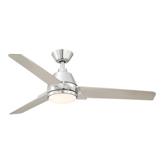 Pyramid 1-Light 52" Ceiling Fan in Brushed Nickel - Transitional ...