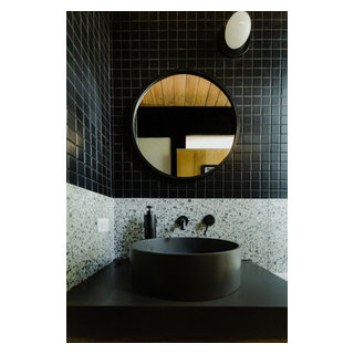 2x2 Basalt Modern Black Bathroom - Midcentury - Bathroom - San ...