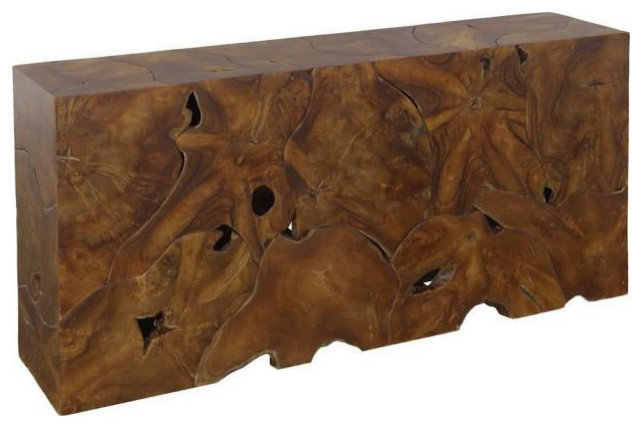 Teak Slice Console - Rustic - Console Tables - by Lighting Reimagined | Houzz