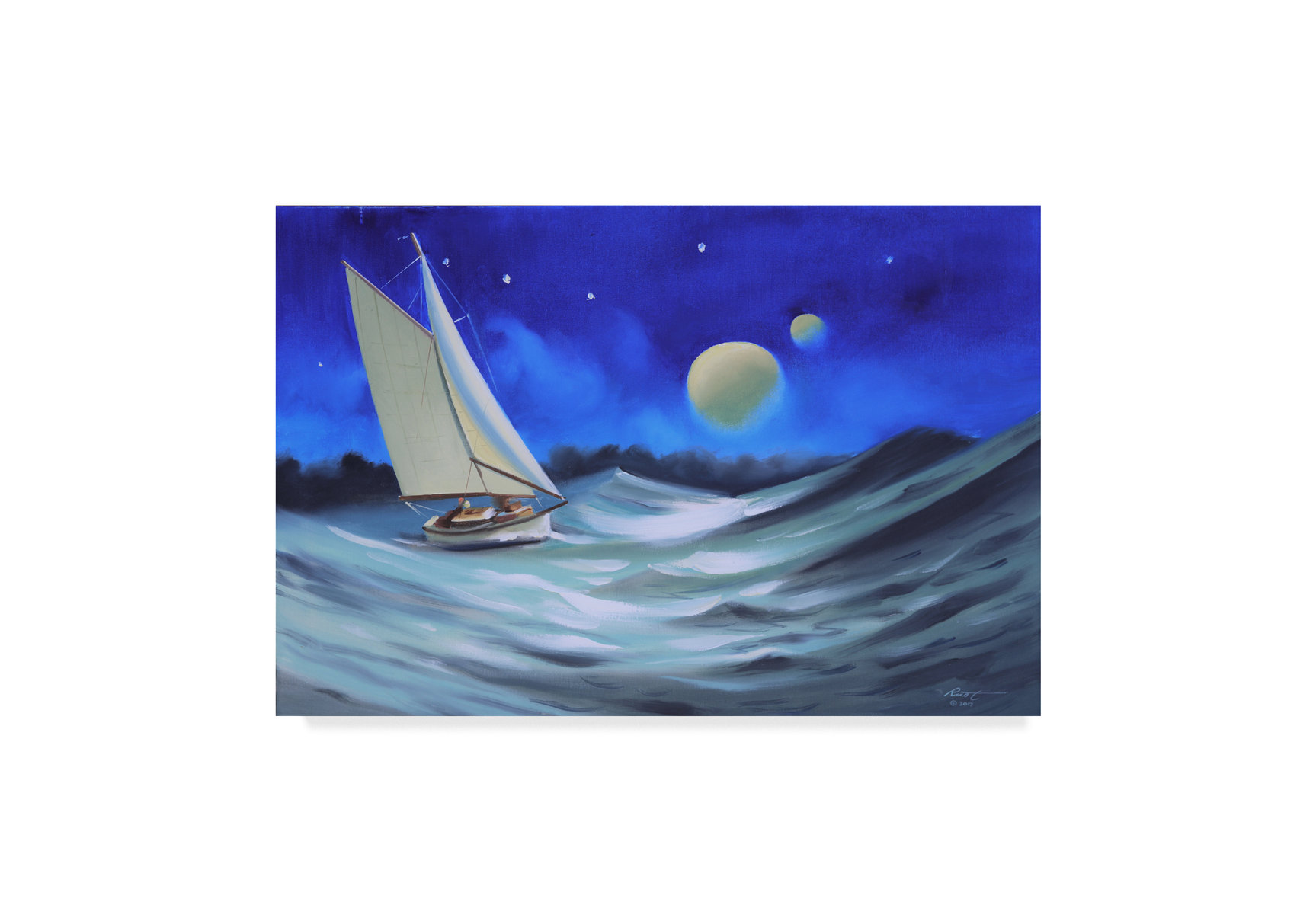 D Rusty Rust 'Sailing The Waves' Canvas Art, 47"x30" - Beach Style ...