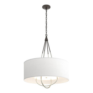 Loop Pendant, Oil Rubbed Bronze, Sterling, Natural Anna Shade ...