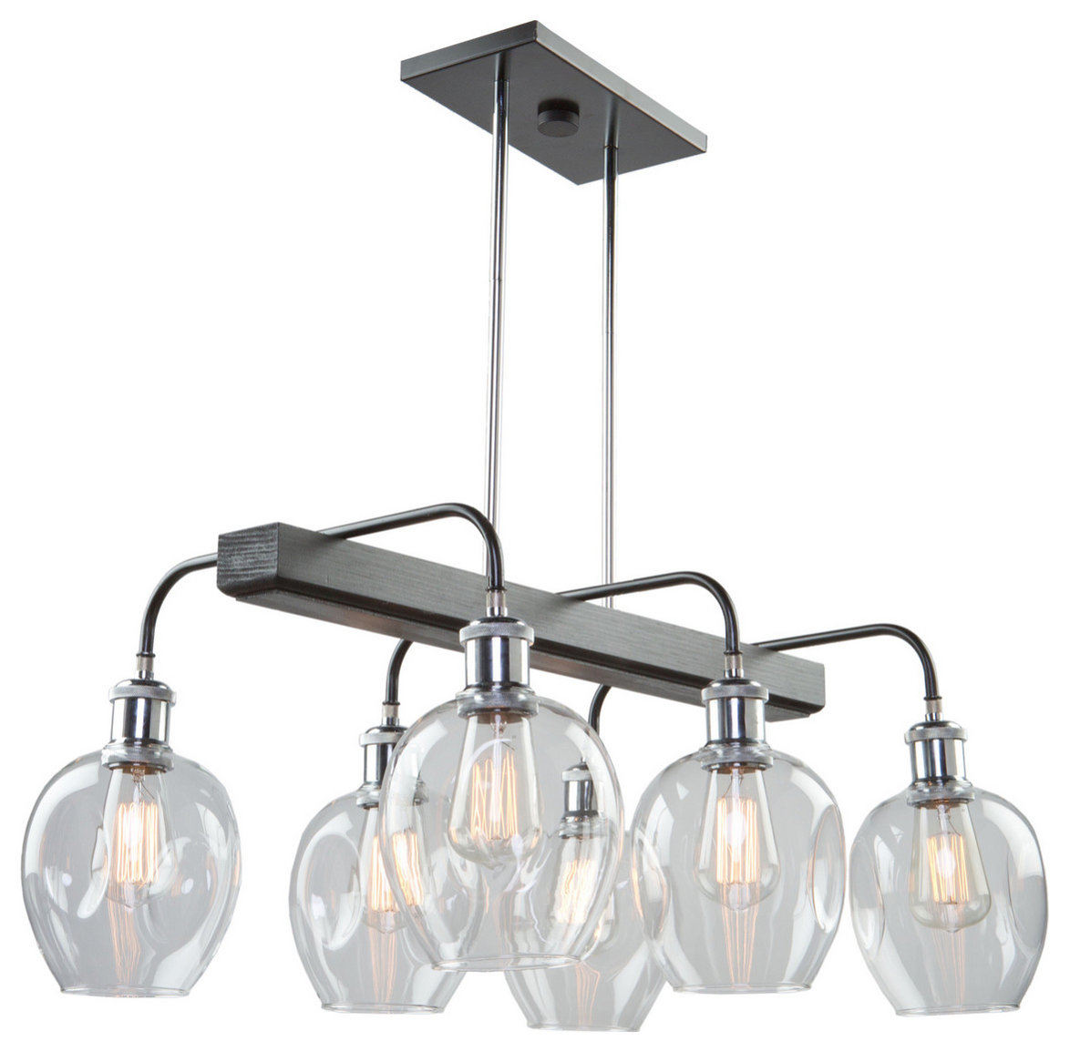 Hennessy Island Light, Polished Nickel and Black - Industrial - Kitchen ...