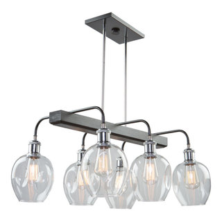 Hennessy Island Light, Polished Nickel and Black - Industrial - Kitchen ...