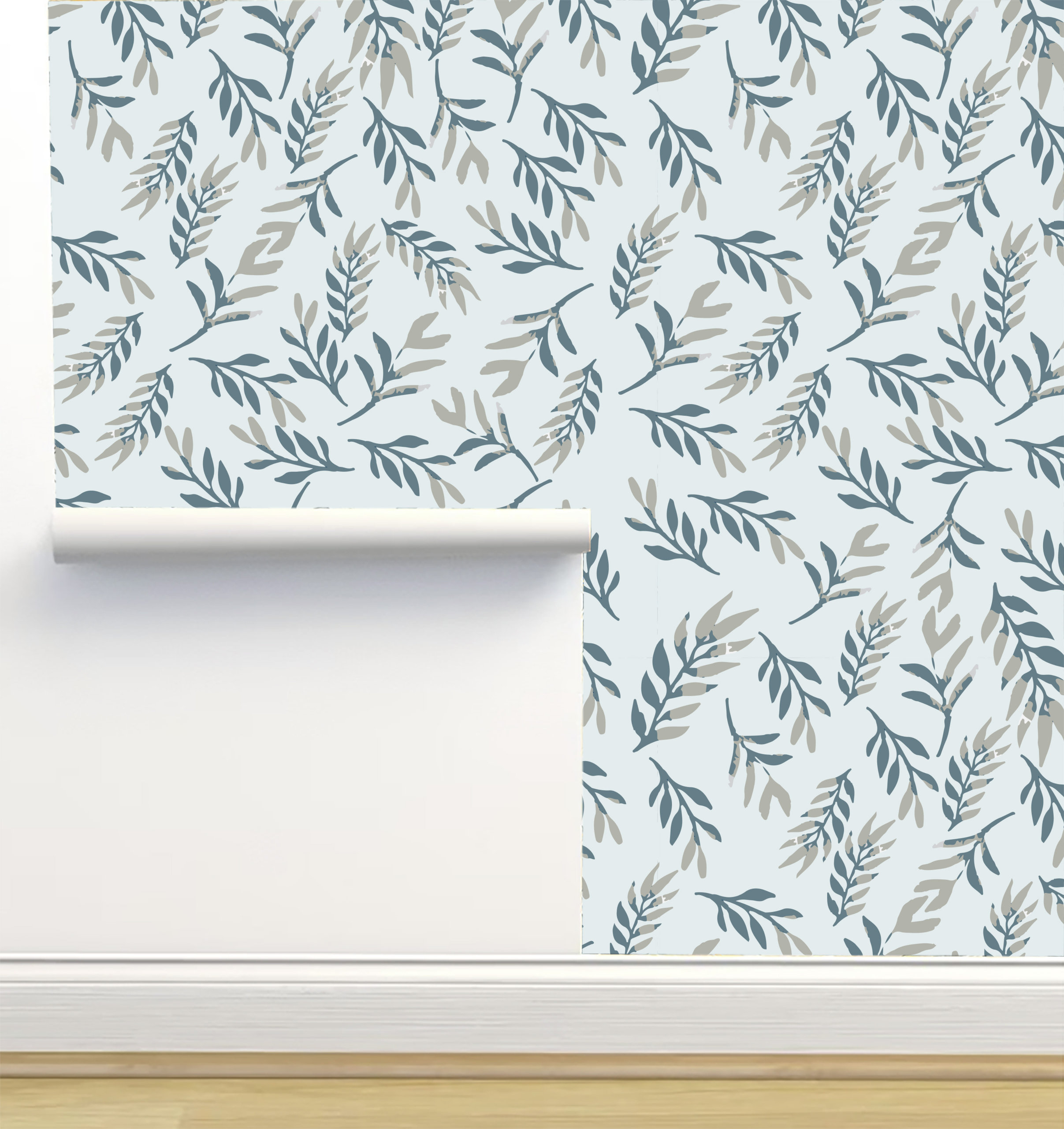 Falling Leaves Light Wallpaper by Monor Designs, 24"x144" - Contemporary - Wallpaper - by ...