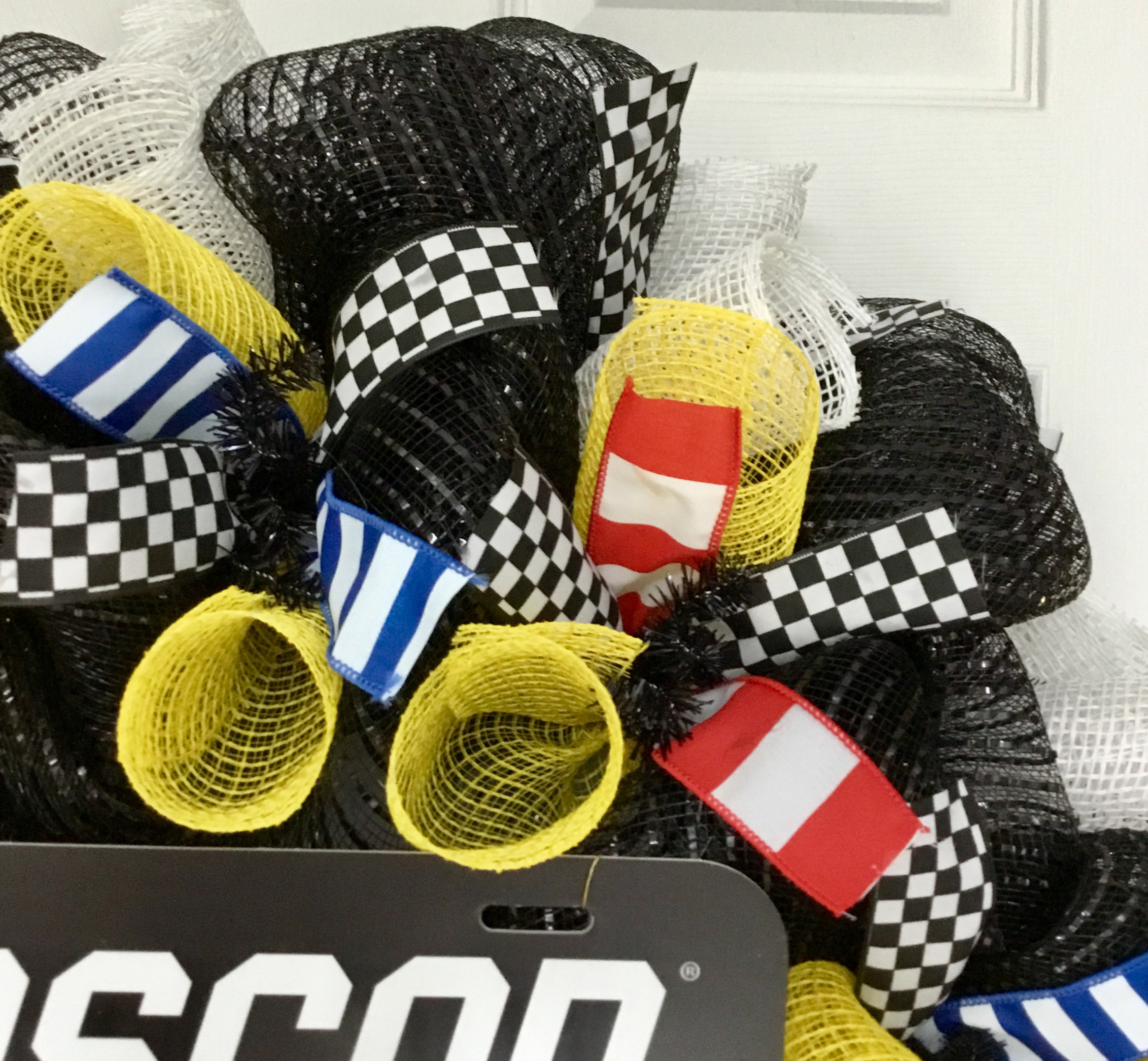 NASCAR Racing Sports Wreath Handmade Deco Mesh - Contemporary - Wreaths ...