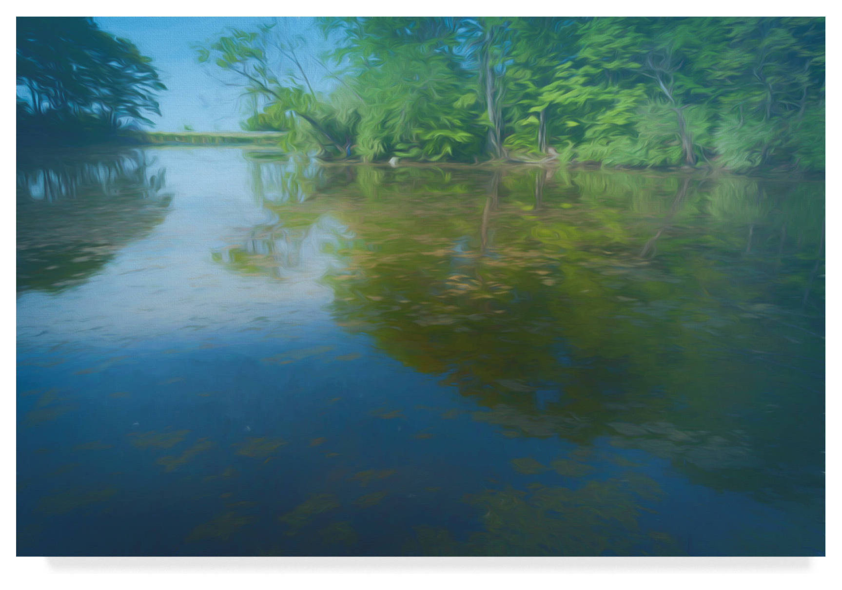 "Swamp Reflections Done In Blue Tones" by Anthony Paladino, Canvas Art, 22"x32" - Contemporary ...