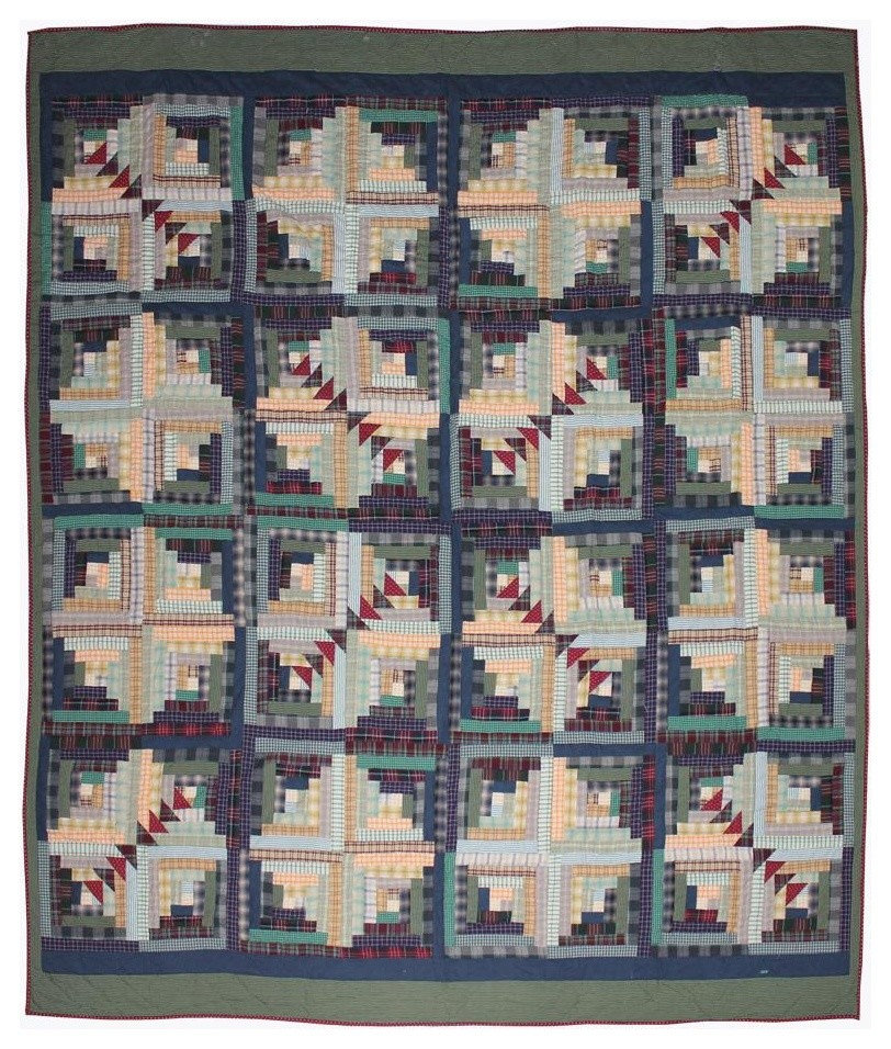 Wild Goose Log Cabin Quilt Twin 65"X85" - Rustic - Quilts And Quilt ...