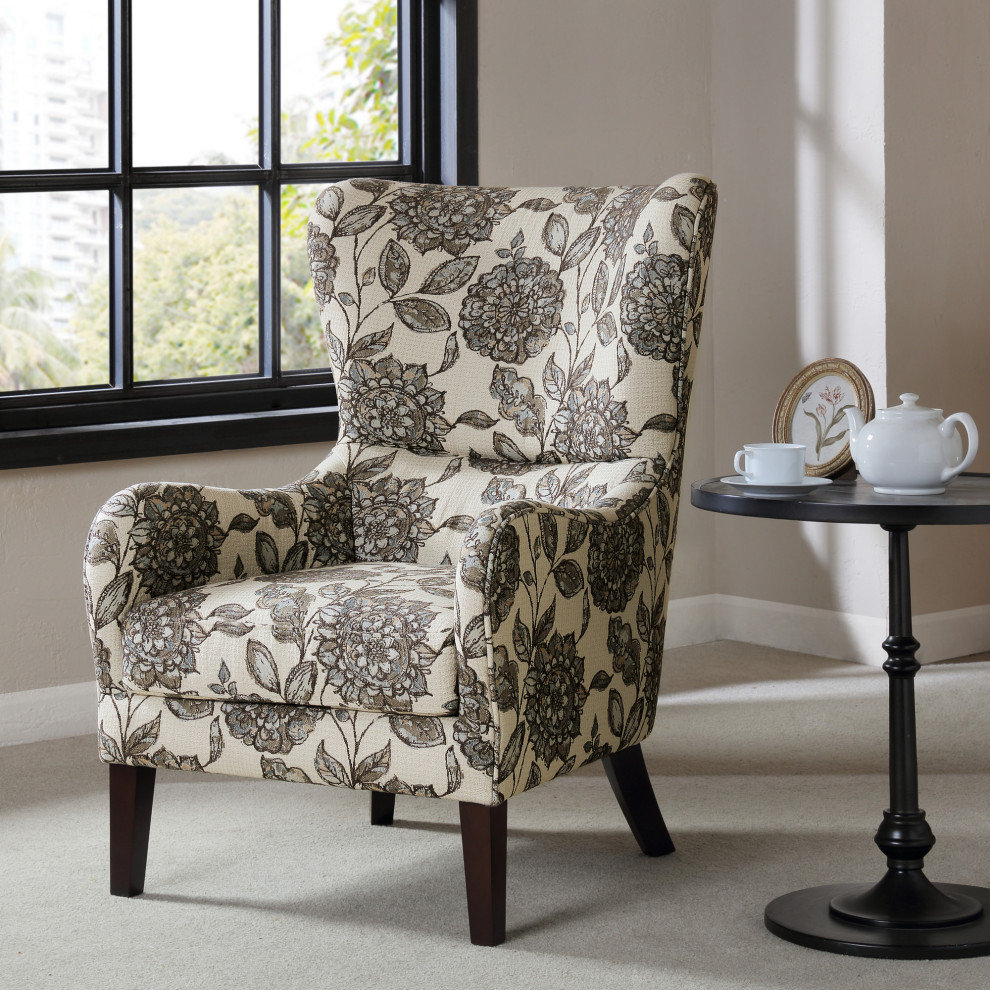 Madison Park Arianna Swoop Wing Chair - Contemporary - Armchairs And ...