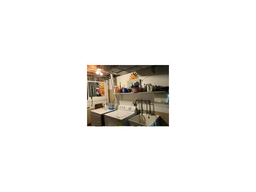 redo creepy laundry room on a low budget