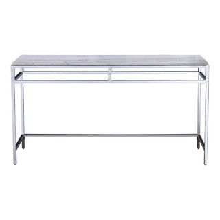 Raiden Sleek White Marble Console Table - Contemporary - Console Tables ...