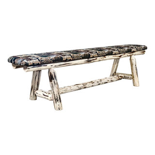 Montana Collection Upholstered Bench, Animal Print - Rustic - Dining ...