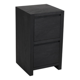 Argyle 2-Drawer File Cabinet, Modern Graphite Black Finish, Reclaimed ...