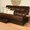 Mesa Frame Futon With Espresso Finish, Storage Drawers - Rustic ...