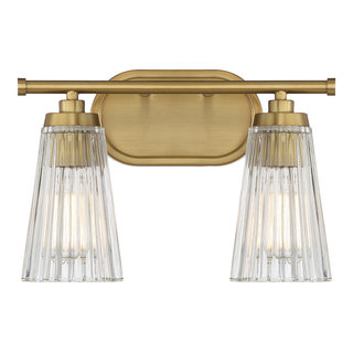 Chantilly 2-Light Bathroom Vanity Light, Warm Brass - Transitional ...