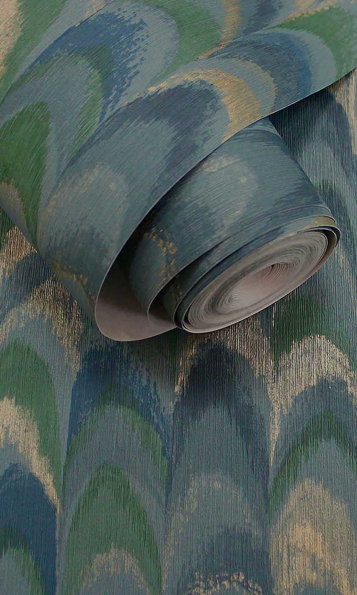 Peacock Feather Inspired Geometric Wallpaper Roll, Sample ...