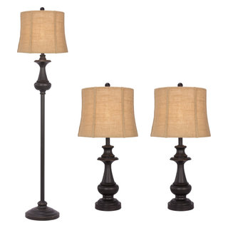 3-Piece Metal Lamp Set - Traditional - Lamp Sets - by HedgeApple | Houzz