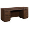 Pemberly Row 72" Wooden Knee Space Computer Credenza Desk in Spiced ...