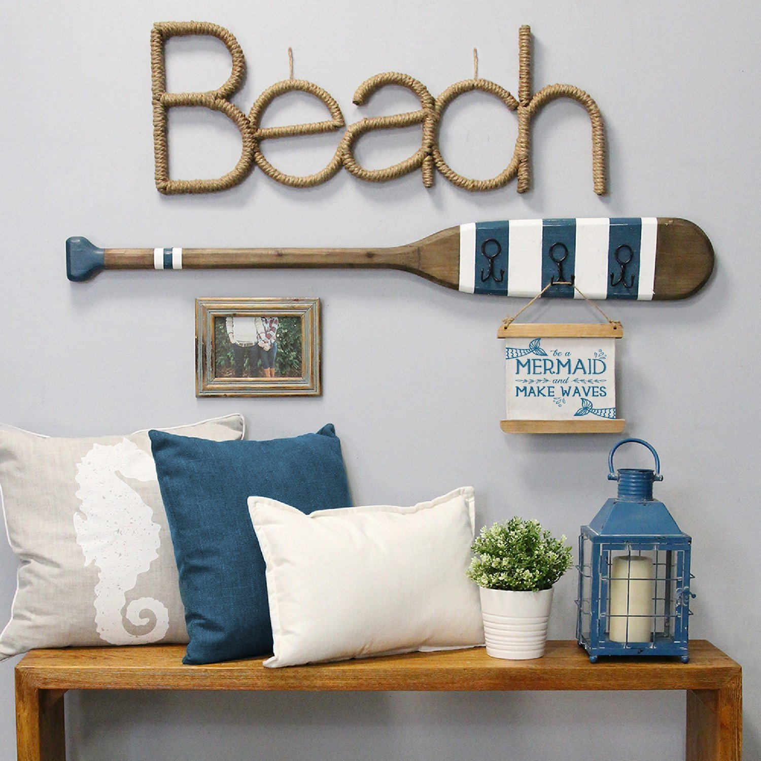 HomeRoots Coastal Beach Nautical Rope Wall Decor - Beach Style - Wall ...