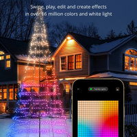 Twinkly Light Tree App-controlled Flag-pole Christmas Tree with 1000 ...