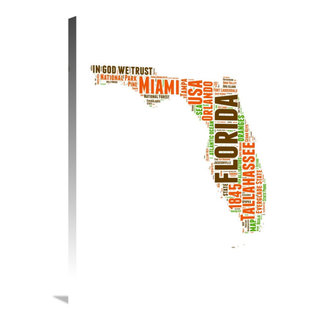 "Florida Word Cloud Map" Fine Art Print, 24" x 32" - Modern - Prints ...