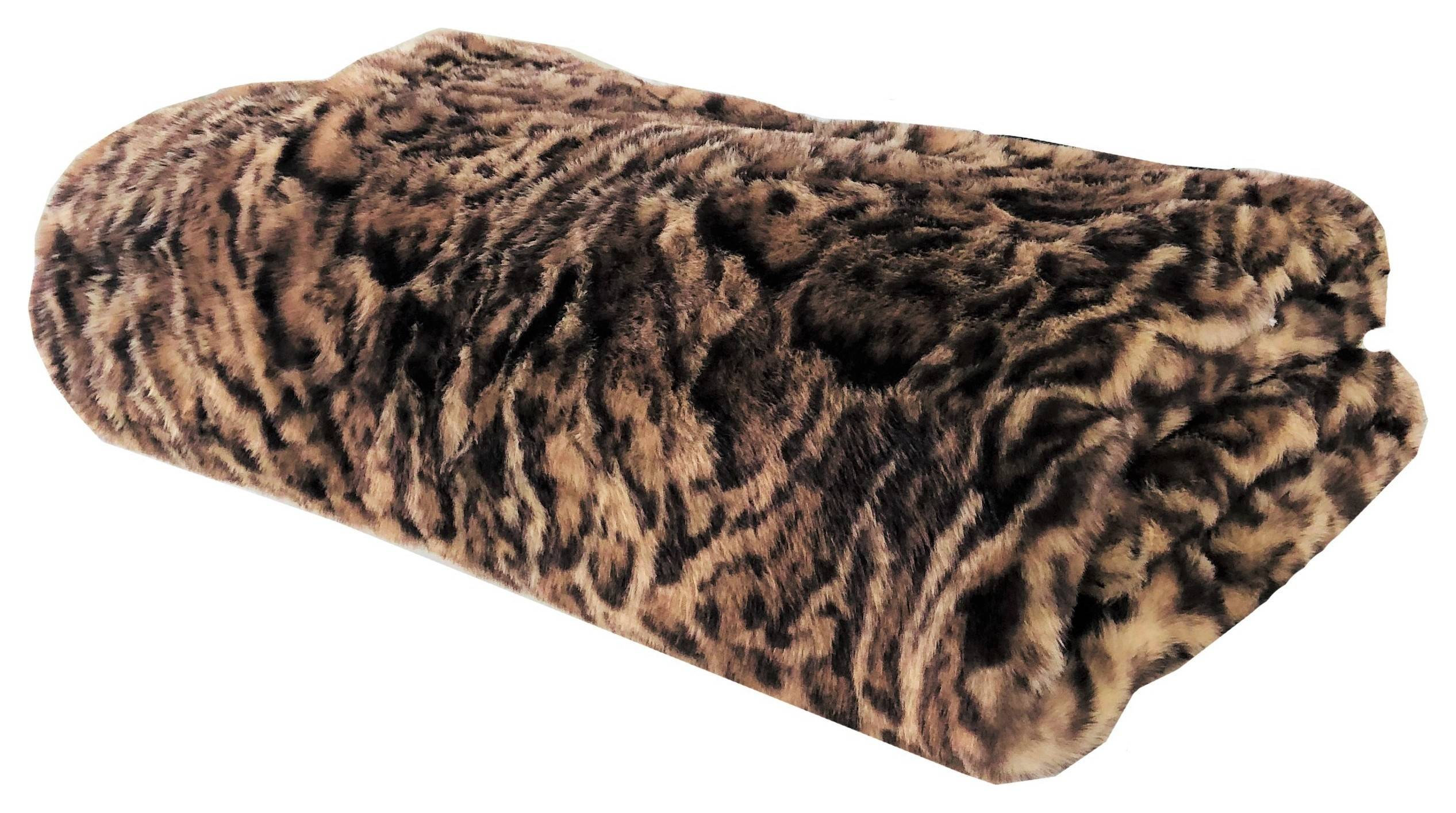 Jungle Cat Faux Fur Luxury Throw, Blanket 102L x 116W California King ...