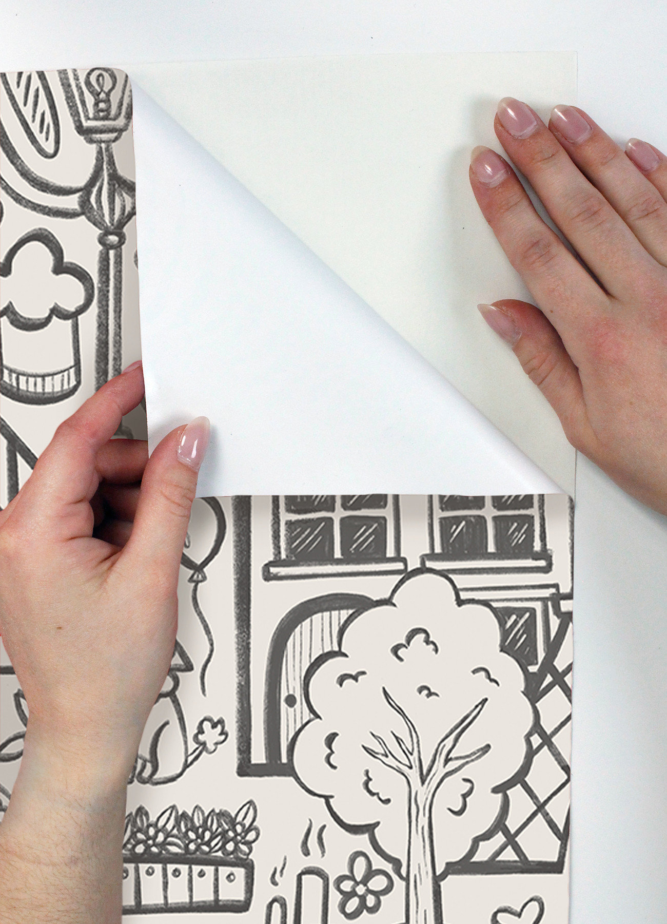 Oui Paris Charcoal Peel & Stick Wallpaper, Swatch - Contemporary - Kids ...