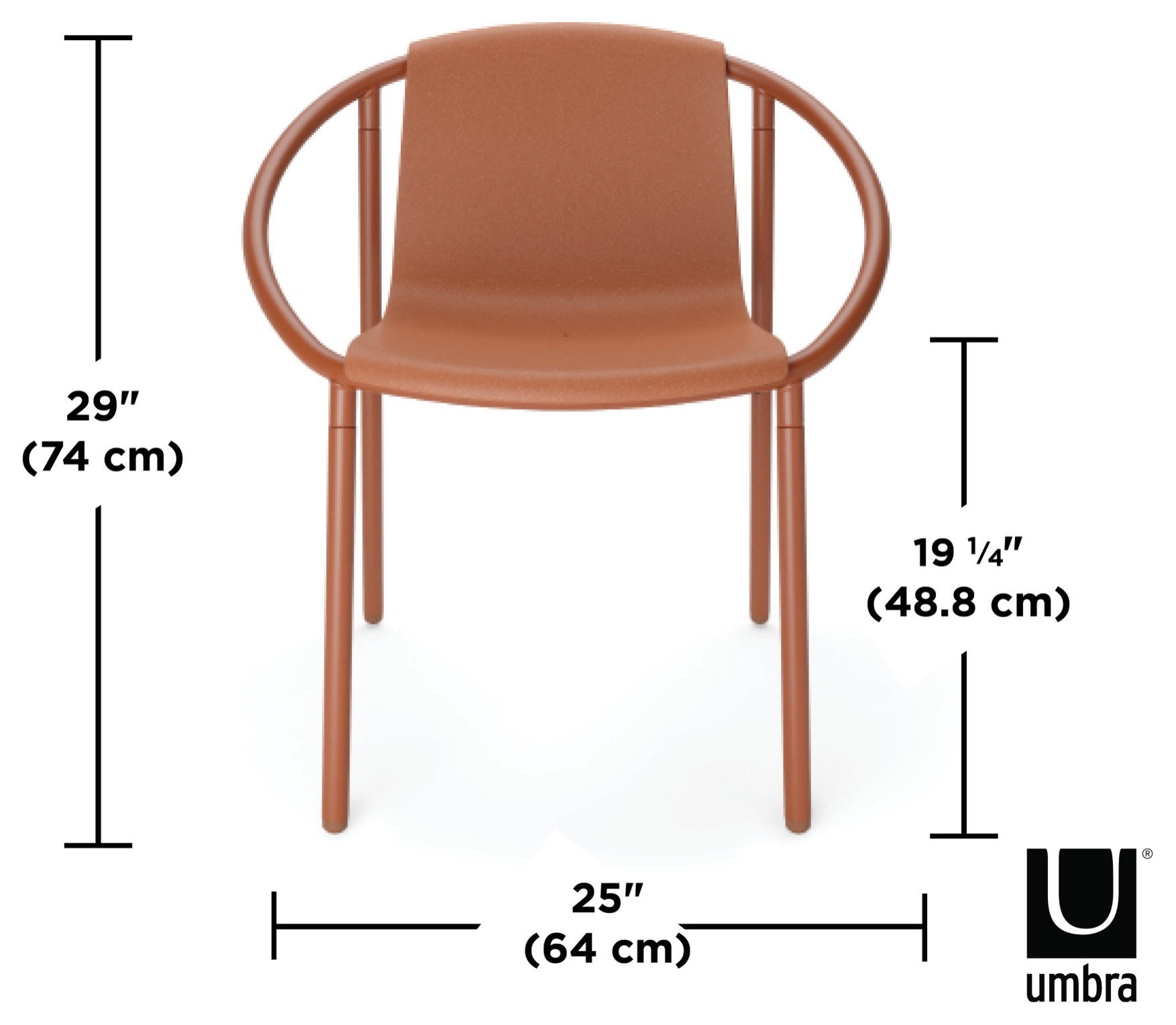 Umbra 1018223 Ringo 25"W Steel Framed Accent Chair - Transitional ...