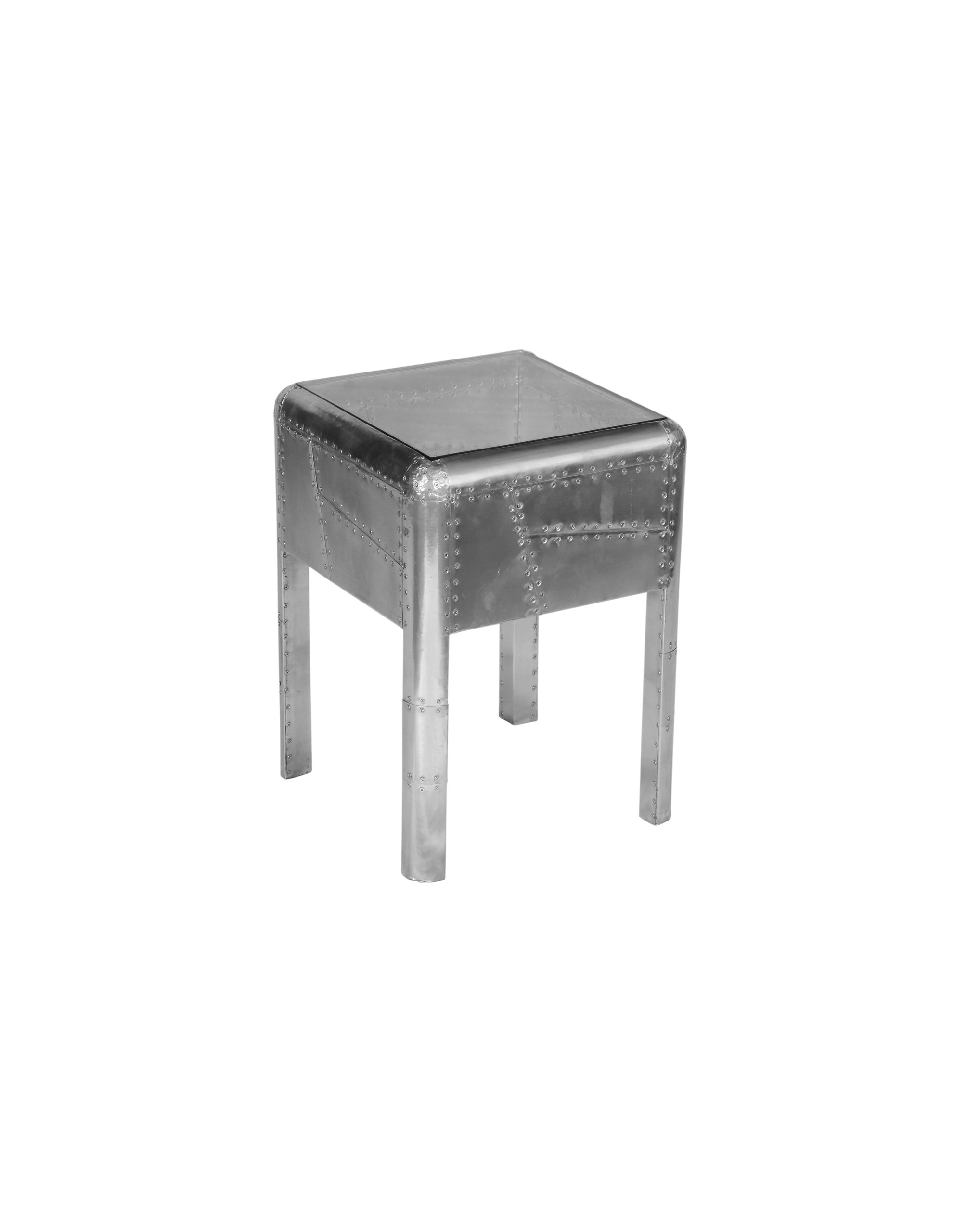 Aviator Side Table with glass - Industrial - Side Tables And End Tables ...
