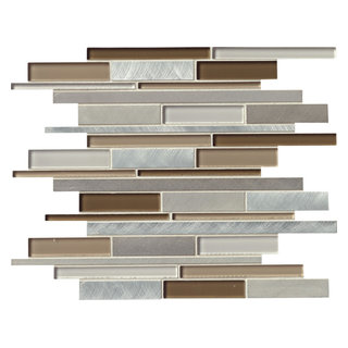 MSI GLSMTIL-MA8MM 12" x 12" Linear Mosaic Wall Tile - Smooth ...