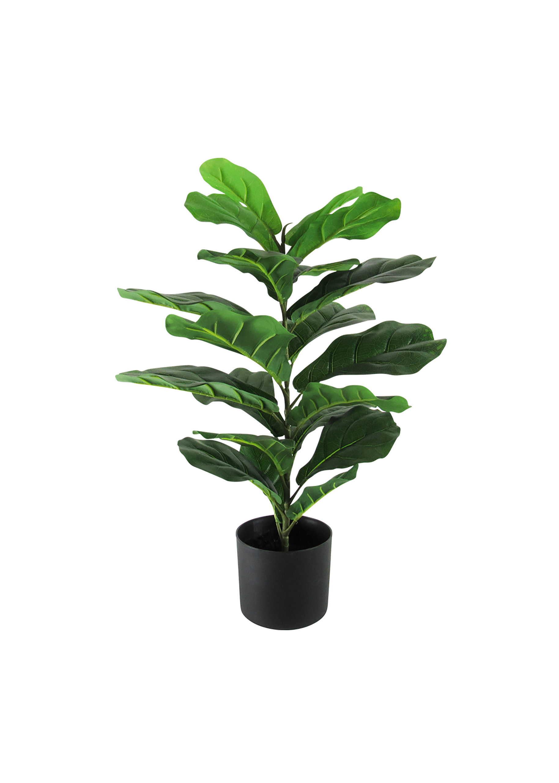 27" Real Touch Artificial Small Fiddle Leaf Fig Tree Plant, Black Pot ...
