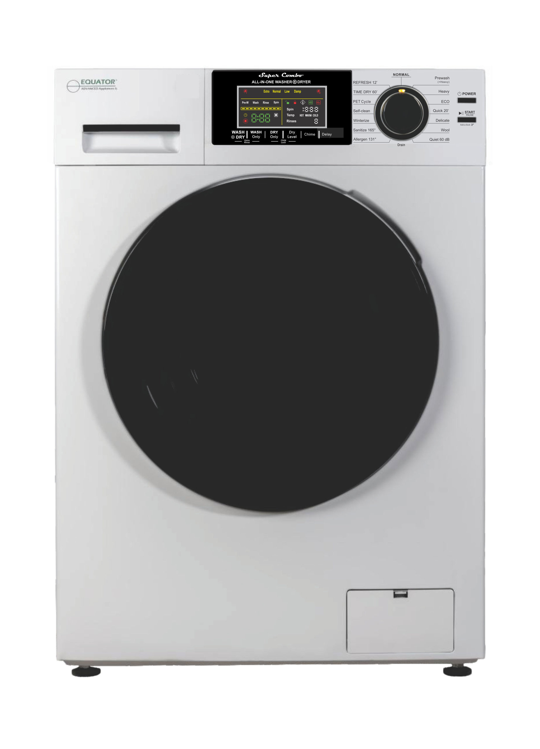 Combo Washer-Dryer VENTED-DRY 30%Faster than Condensing 1.62cf/15lb ...