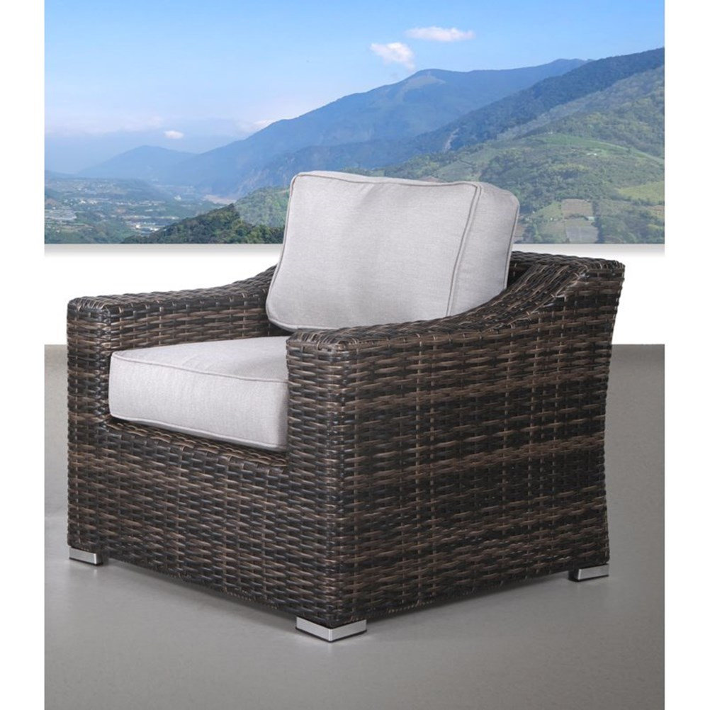 Living Source International Wicker Patio Chair with Cushions in ...