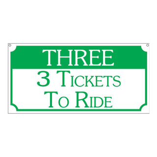 Three Tickets To Ride, Aluminum Fair Amusement Park Carnival Sign, 6 ...