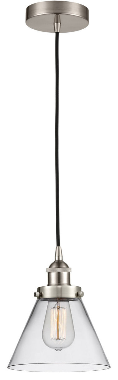 Franklin Restoration Large Cone Mini Pendant, Brushed Satin Nickel ...