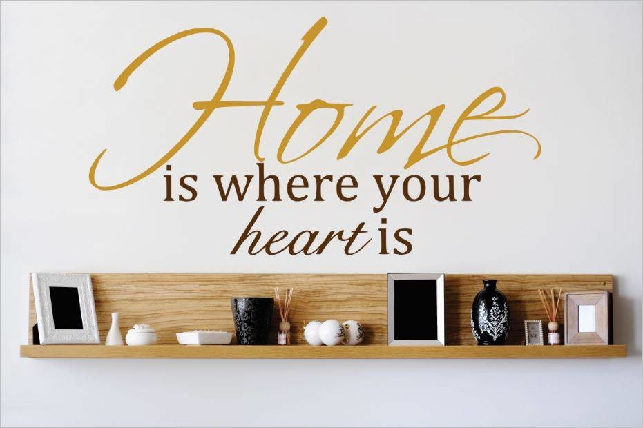 Decal, Home Is Where Your Heart Is Quote, 14x30, 14X30 - Contemporary ...