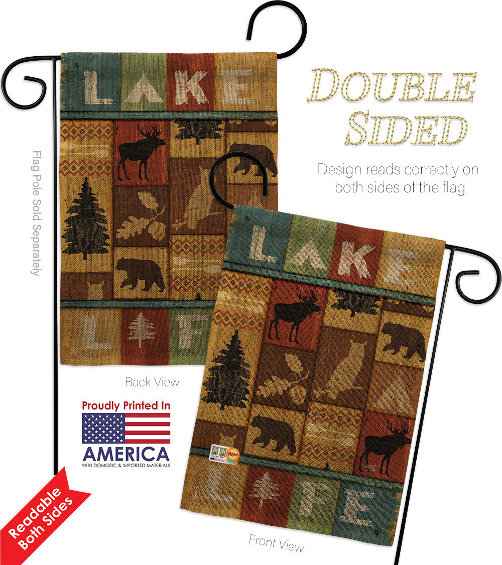 Lake Life Nature Outdoor Garden Flag, 13" X 18.5" X 0.1" - Modern ...