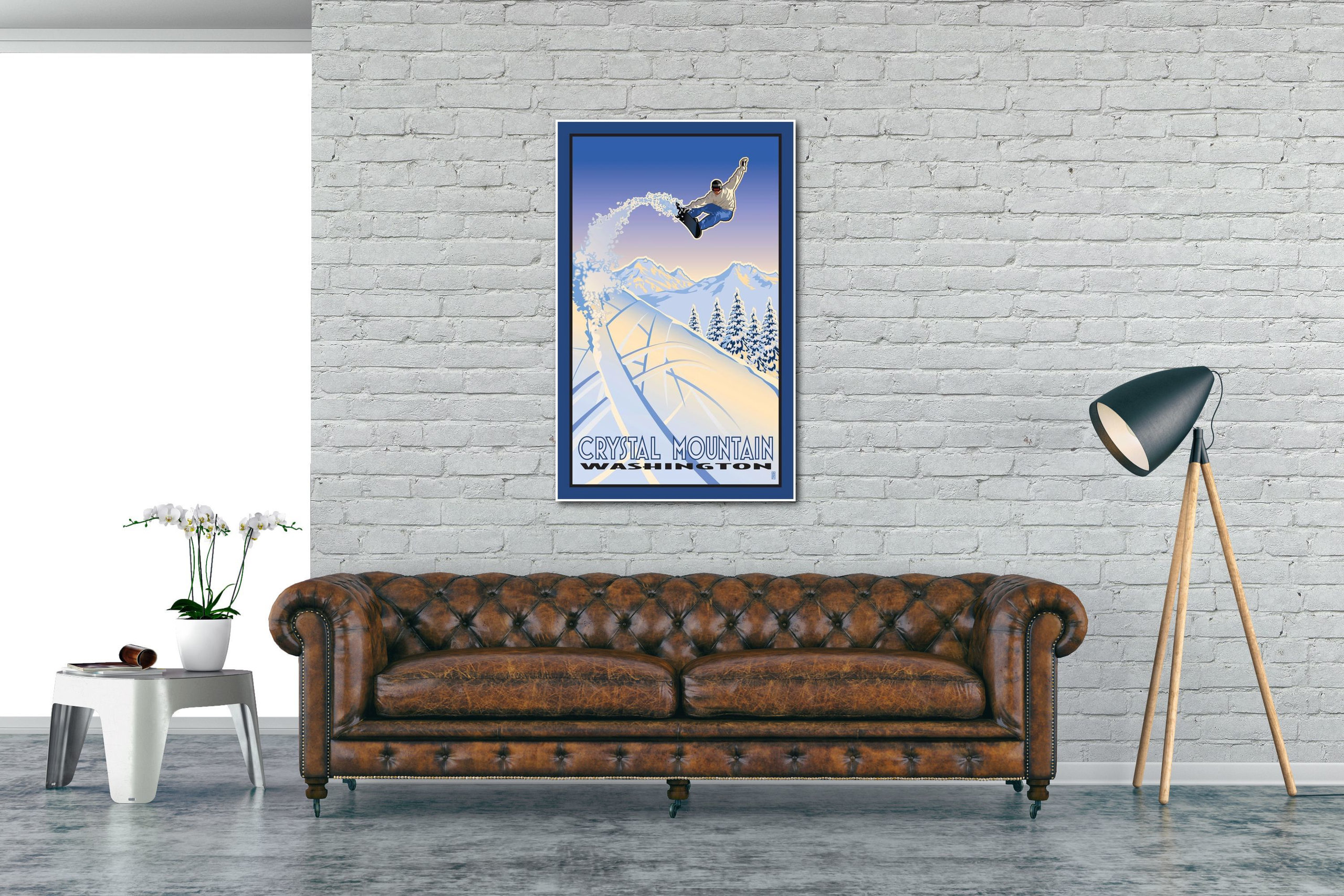 Paul Leighton Crystal Mountain Washington Snowboarder Art Print, 30"x45 ...