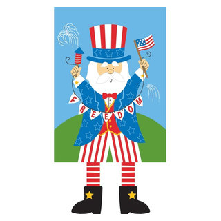 Double Applique Uncle Sam Polyester Garden Flag - Contemporary - Flags ...