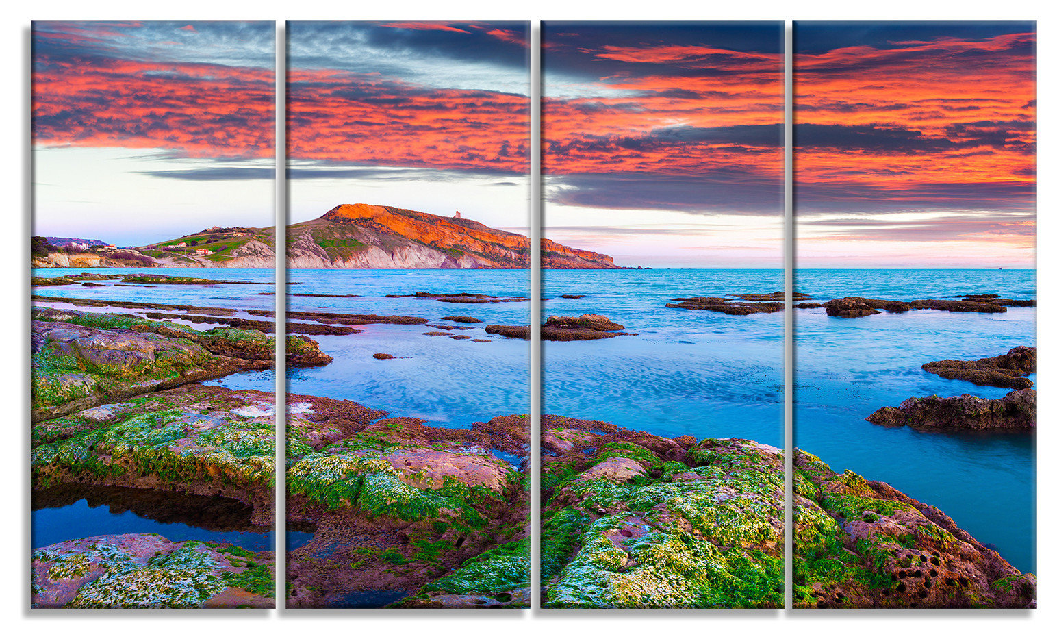 "Colorful Giollonardo Beach Sunset" Metal Wall Art, 48"x28" - Beach ...