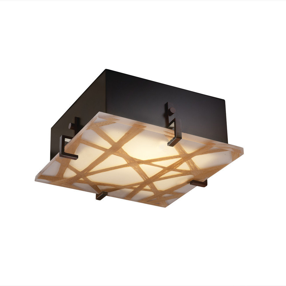 3Form Clips 12" Square Flush-Mount, Bronze, Connection - Transitional ...