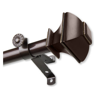 Hermosa Home Marty 13/16 inch Curtain Rod, Cocoa - Traditional ...
