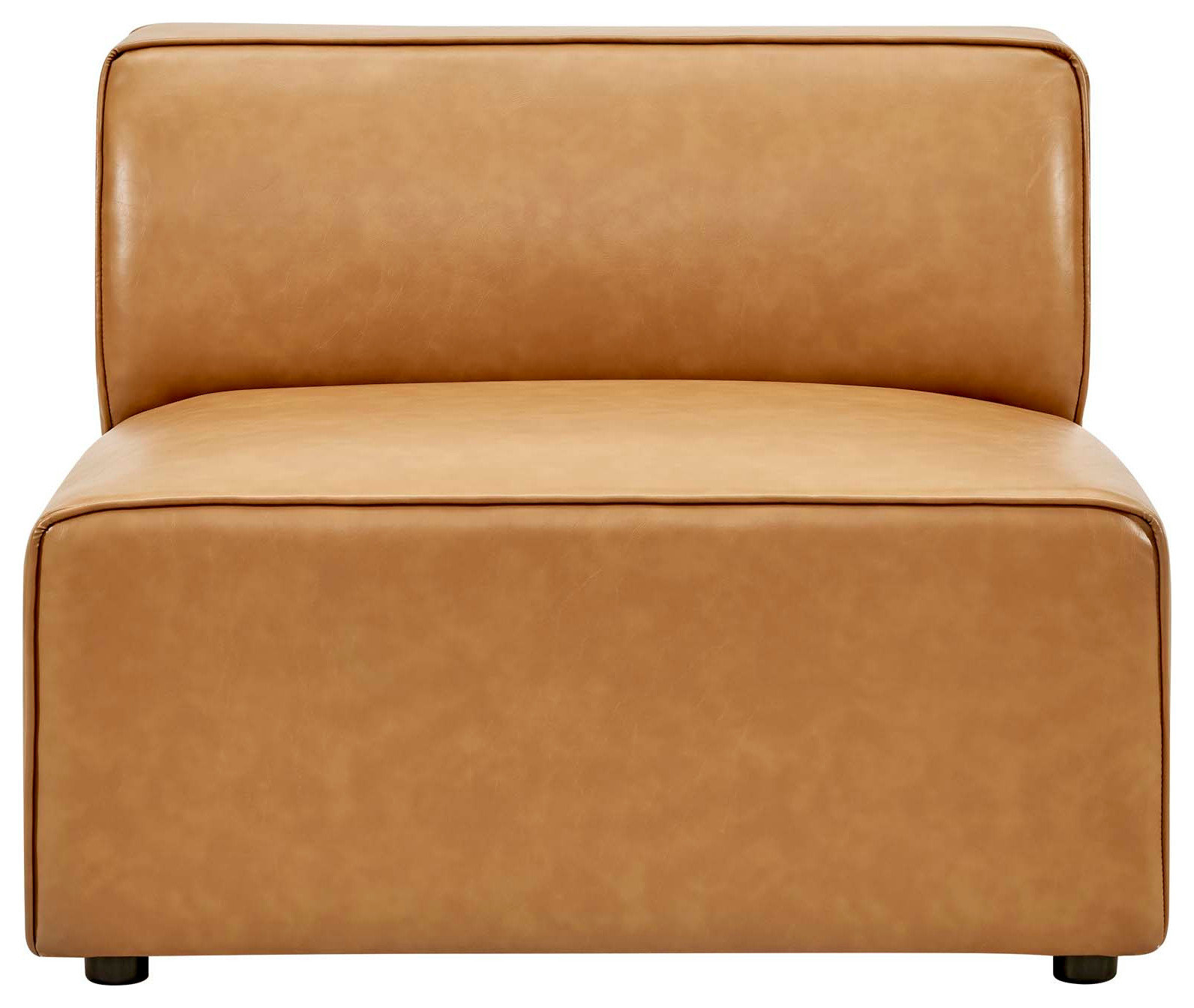 Sofa Middle Chair, Faux Vegan Leather, Gray, Modern, Lounge Hospitality ...