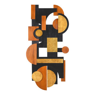 "Amber Embraces I" Hand Made Wood Abstracts Wall Art - Contemporary ...