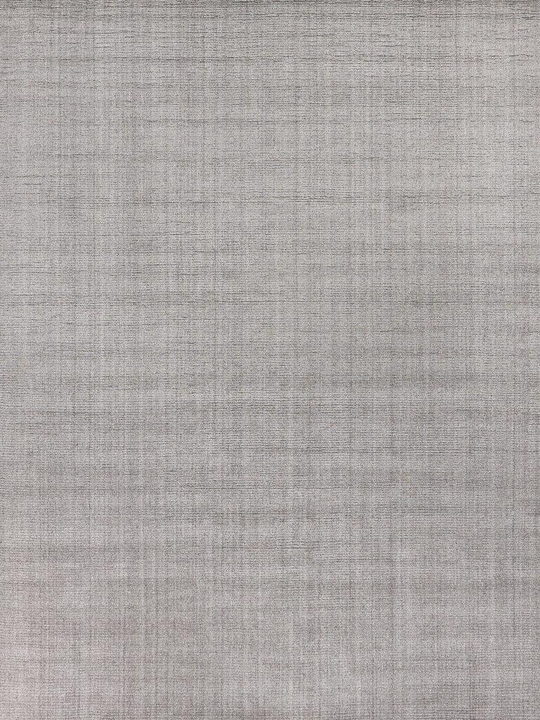 Robin Handmade Hand Loomed Wool and Bamboo Silk Pewter Area Rug, 6'x9 ...