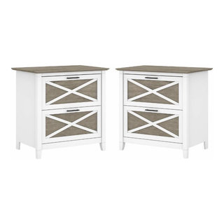 Home Square 2 Piece Lateral Filing Cabinet Set with 2 Drawer in White ...