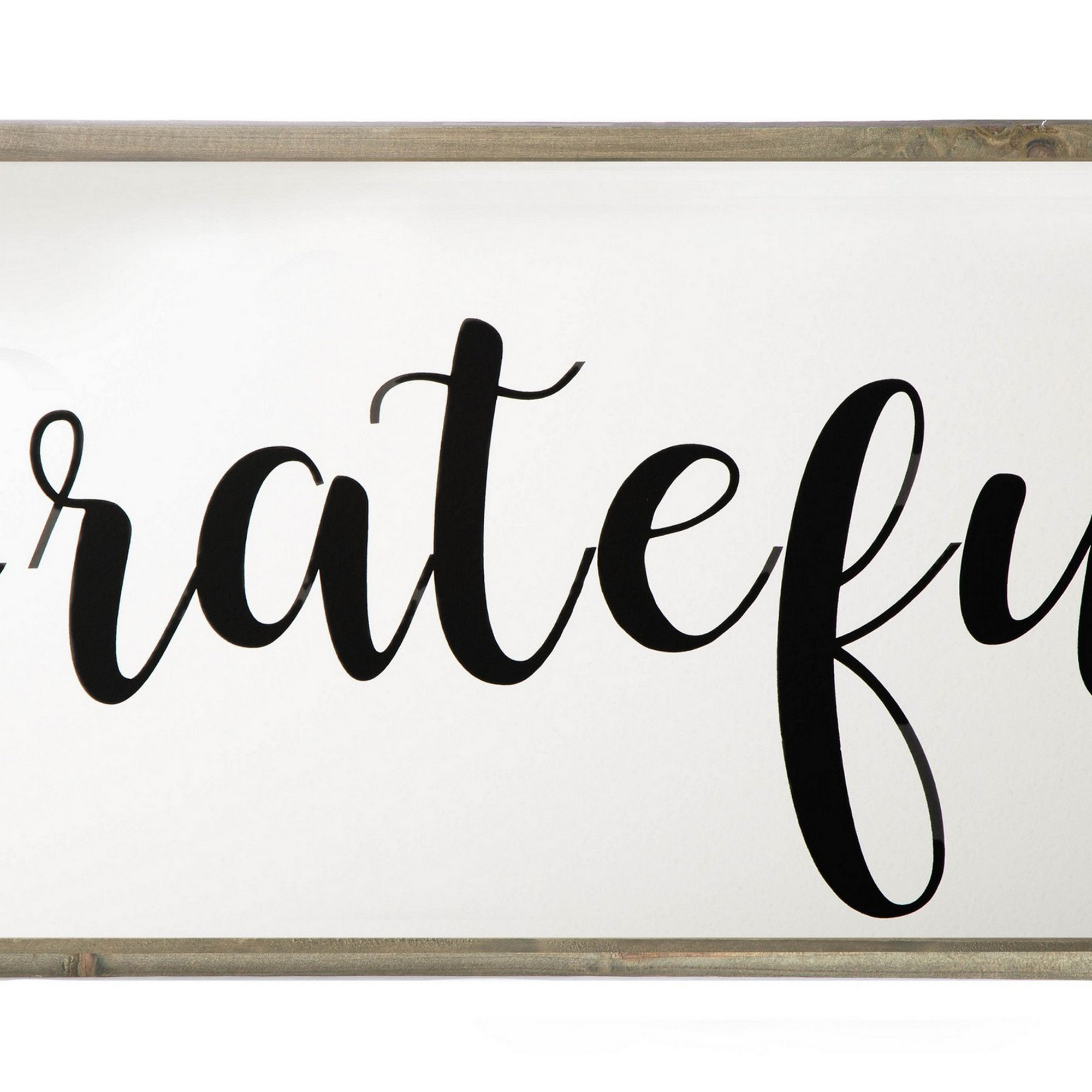 Benzara BM263199 39" Wall Art Plaque, Grateful Writing, Wood Frame ...